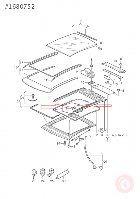 SUNROOF KLİPSİ AUDI A1 11-18 A3 13-2017 VW GOLF TAKIM ORJ YE Çıkma ...