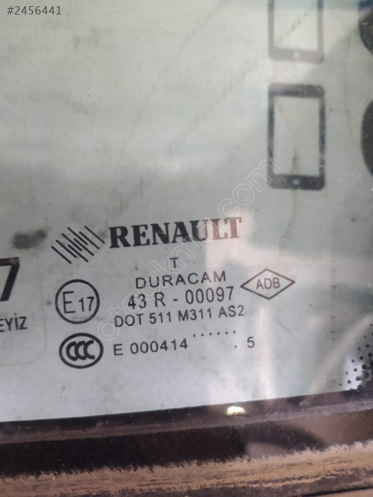 ÇIKMA RENAULT FLUENCE SOL ARKA KAPI KELEBEK CAMI 43R-00097 Çıkma Yedek ...
