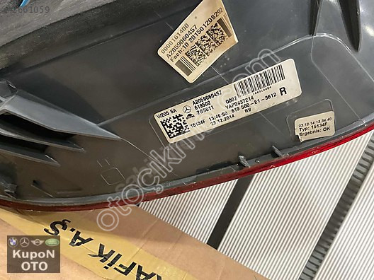 A2059060457 Mercedes W205 Sağ Stop Lambası Cam Değişmiş otocikma.com ...