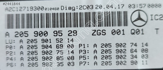 A2059009529 A2c12719300 Mercedes-benz C Estate S205 Gösterge otocikma ...